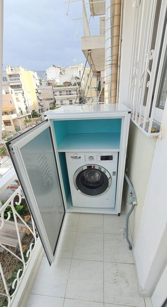 Ντουλάπα αλουμινίου για πλυντήριο ή στεγνωτήριο με έξτρα αποθηκευτικό ...